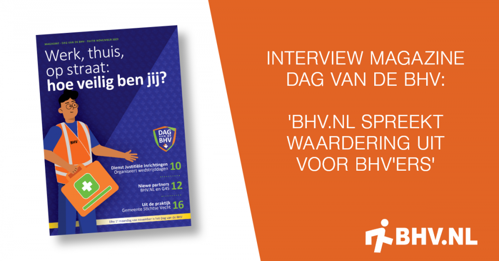 BHV.NL spreekt waardering uit voor BHV'ers